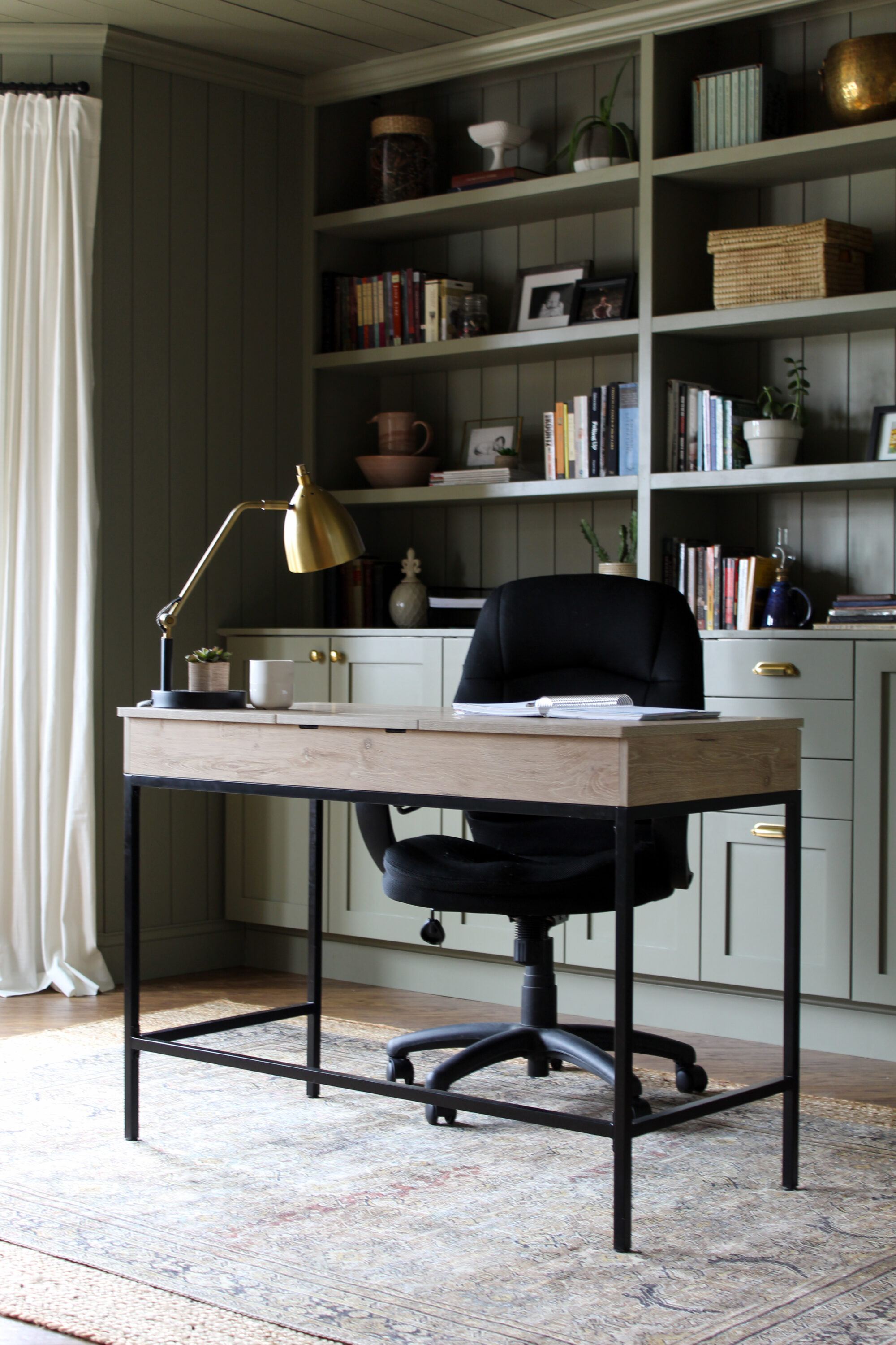 An Indiana Home Office Renovation With IKEA Hack Storage - SemiStories