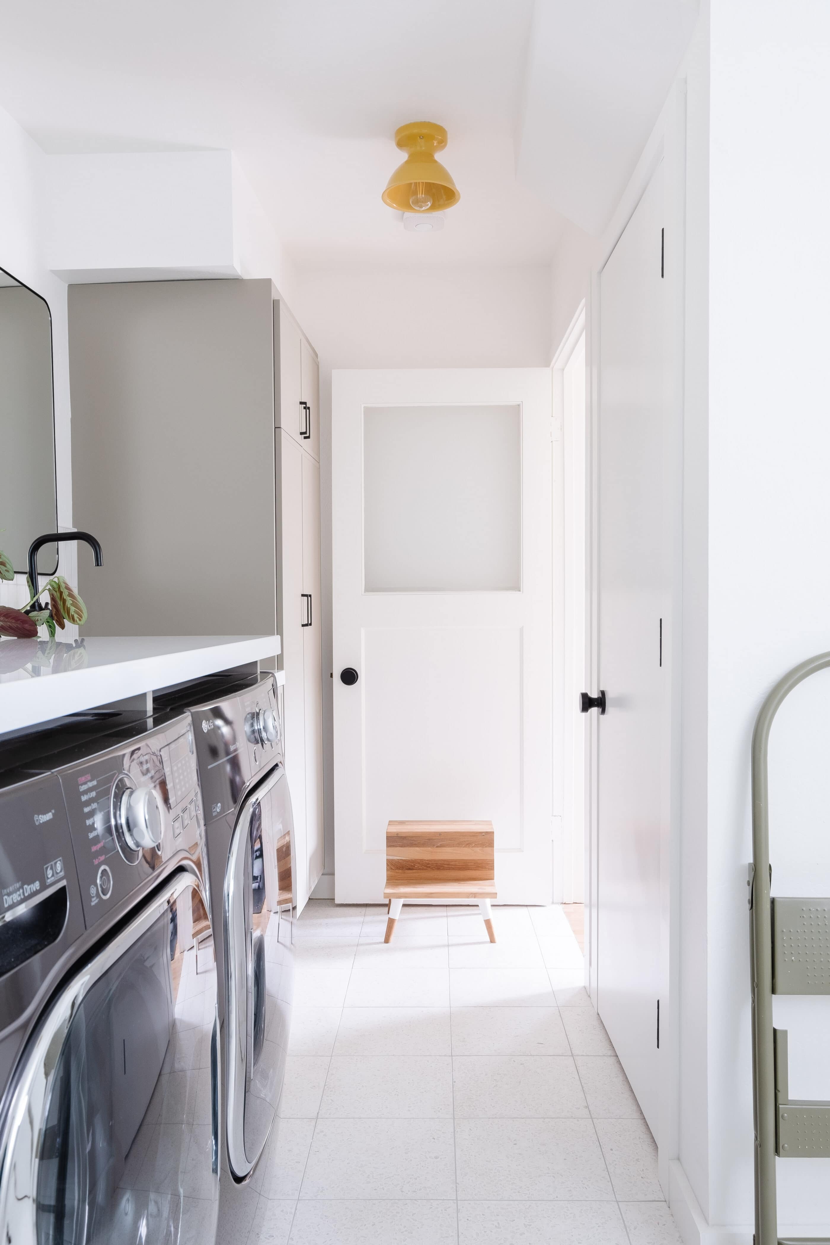 Inside a Two-Tone, Quarterline Laundry Room Renovation